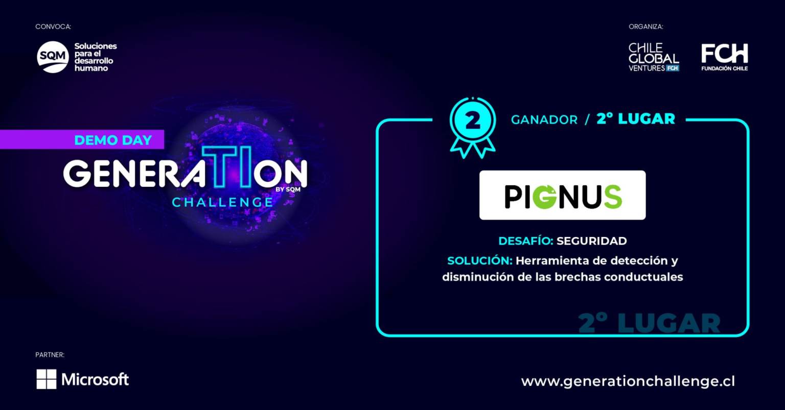 Pignus fue ganador del GeneraTIon Challenge de SQM - PIGNUS